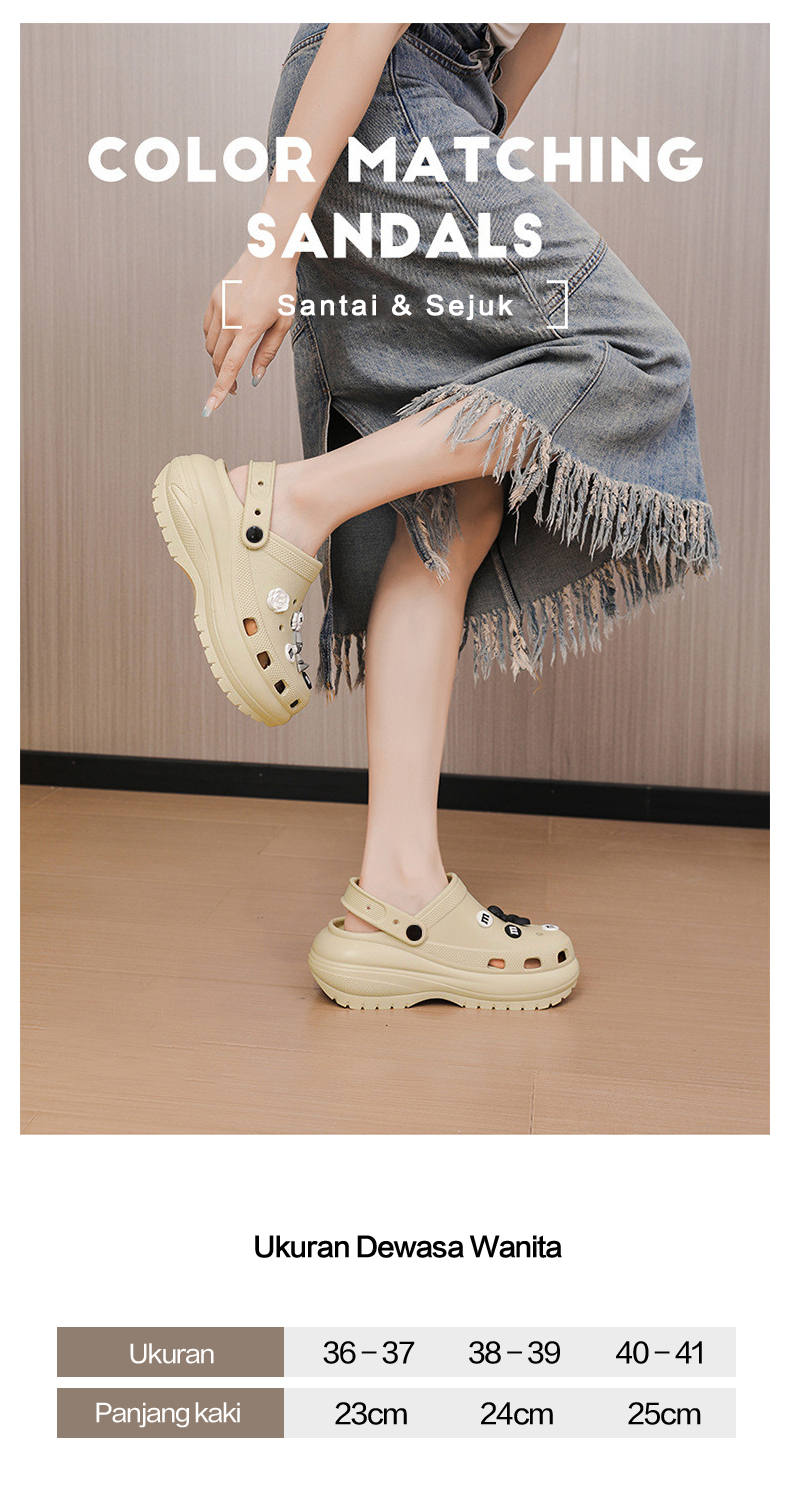 Jual Sandal Wanita/Sepatu Cross Mega Crush stylish, sol EVA super ringan, nyaman dipakai lama ...