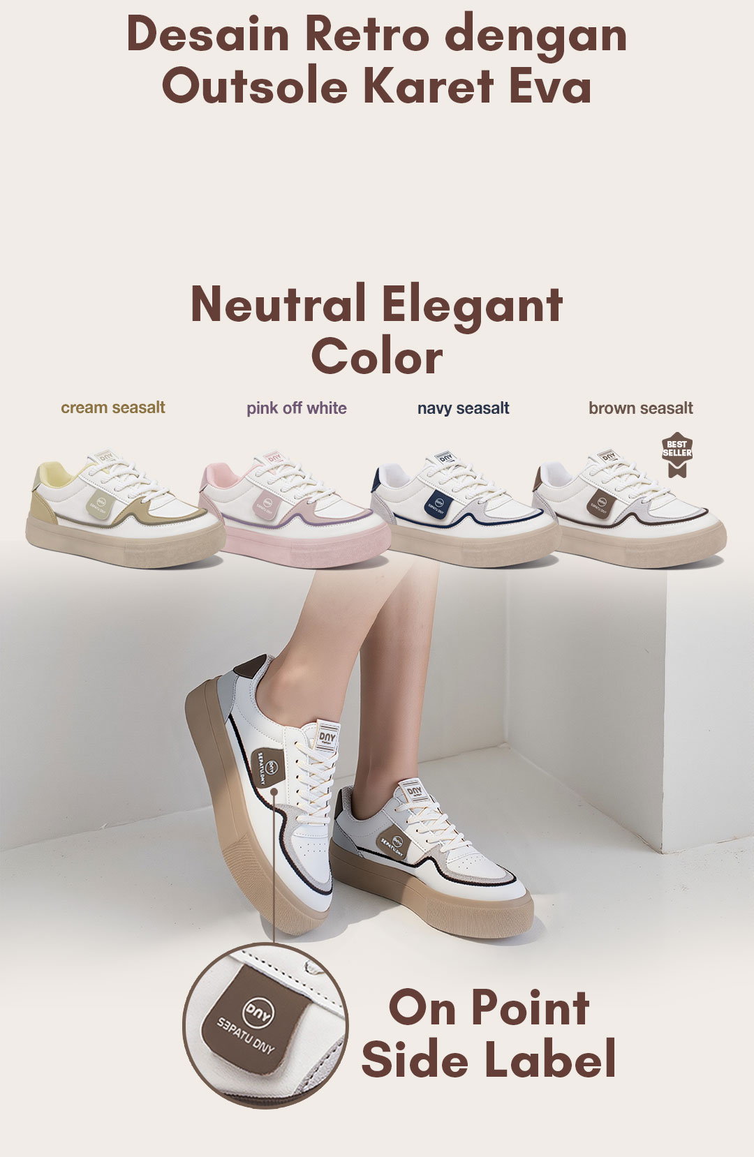 Jual Sepatu DNY Sneakers Cewek Terbaru Sepatu Import Perempuan Sepatu ...