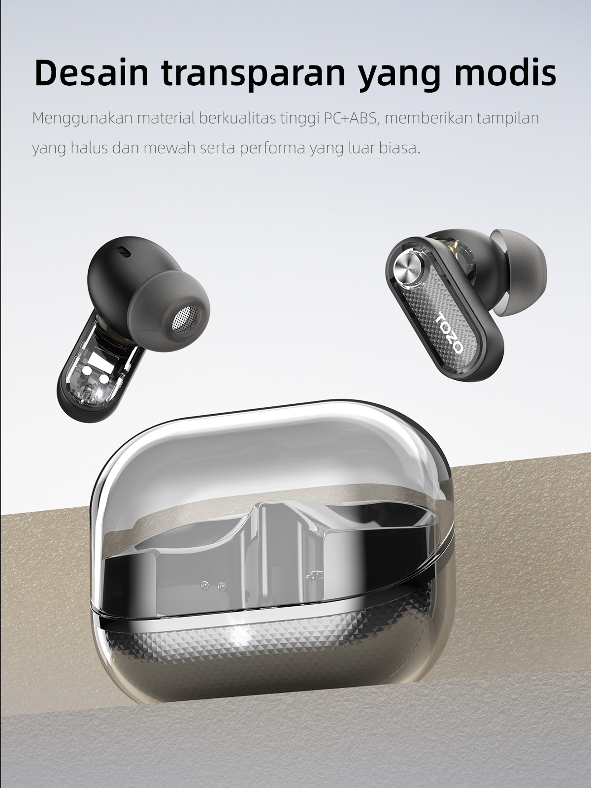 Jual (New launch)Tozo AEROSOUND3 Smart 6 mics Hybrid ANC + AI 4 Mics ENC wireless earbuds Clear ...