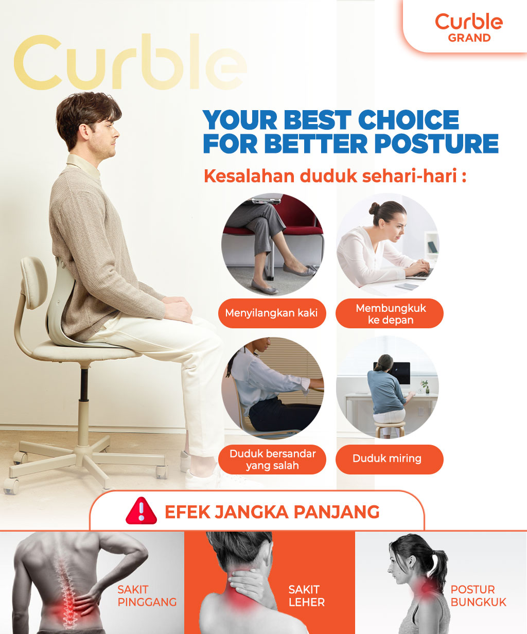 Jual Curble Posture Chair Grand (Grey) & Cover - BUY 2 GET 4 (2pcs ...