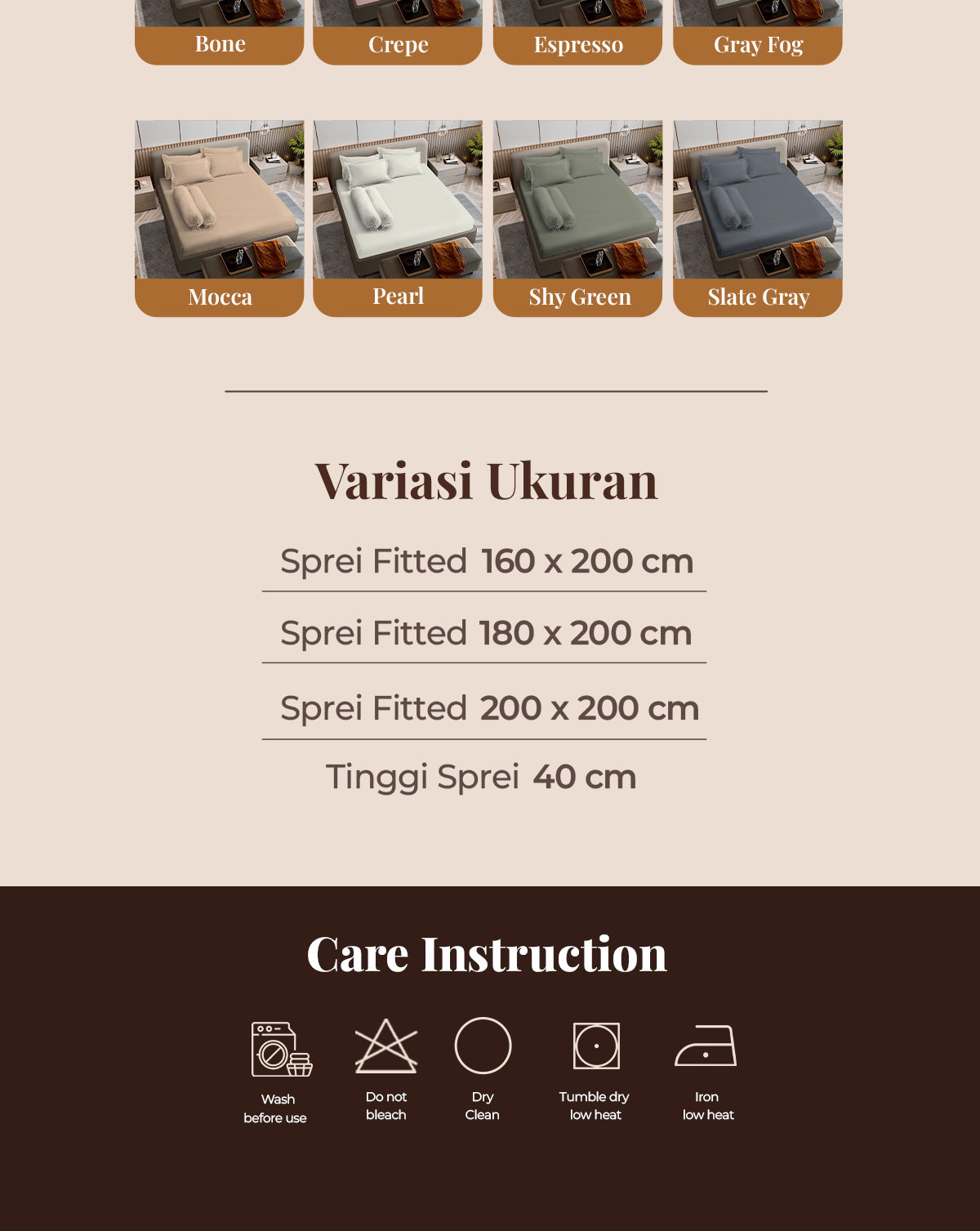 Jual Kintakun Beglance Tencel Lyocell 180 x 200 Sprei Fitted King Polos Super Soft Premium ...