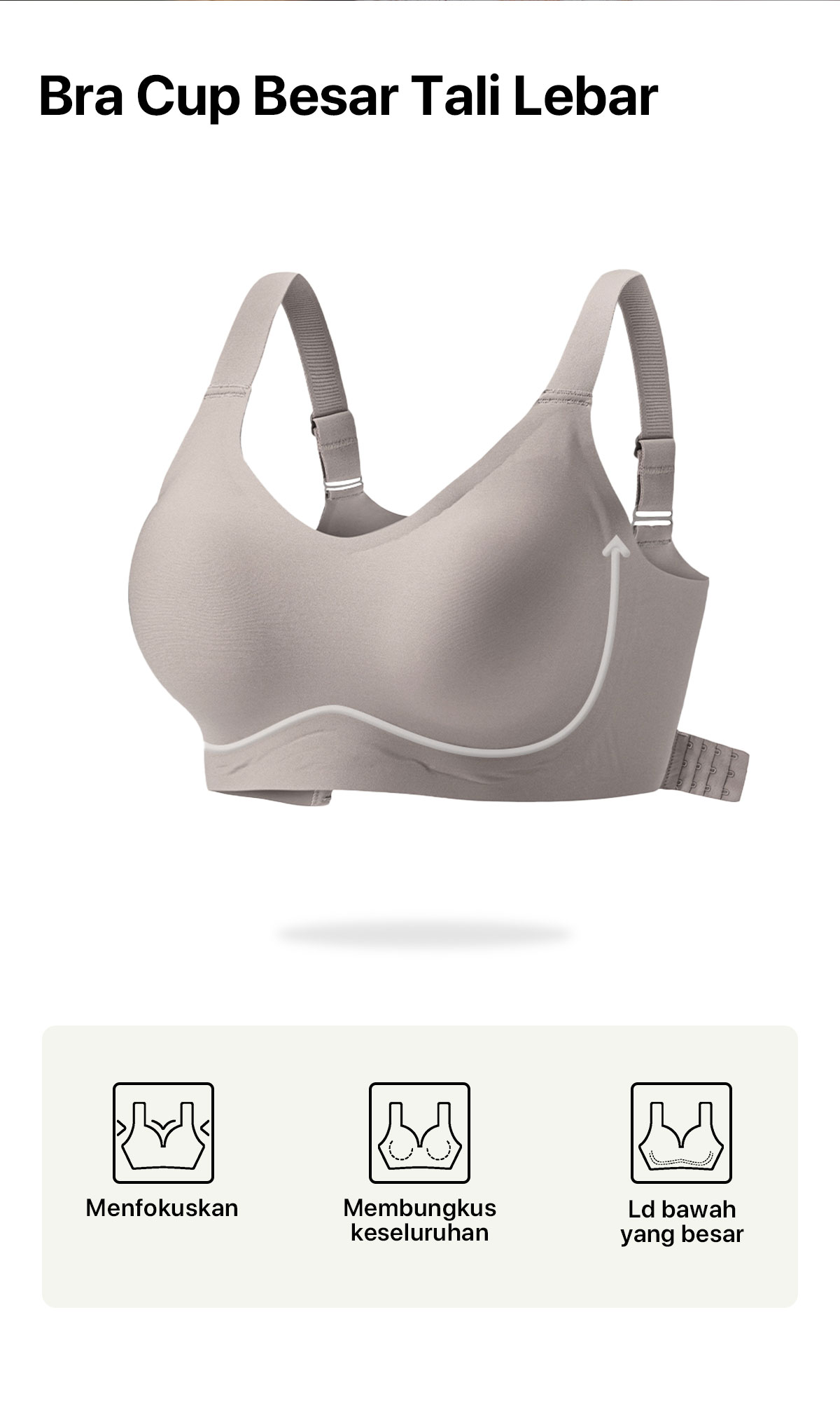 Jual GRENEY-Gbras-(2pcs)Bra Bigsize Tali Bra Lebar Bergesper Pakaian ...