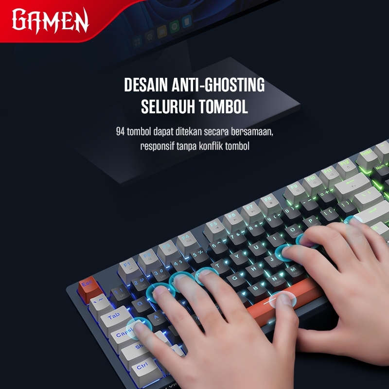 Jual GAMEN Titan 7 Keyboard Gaming Mechanical 94 Keys – RGB Light Linear Switch Garansi Resmi 1 ...