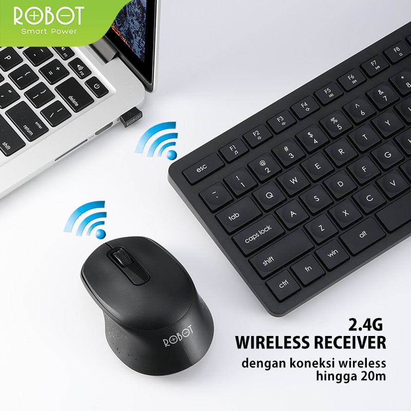 Jual ROBOT Keyboard Combo Mouse Wireless KM4000 Keyboard Bluetooth ...