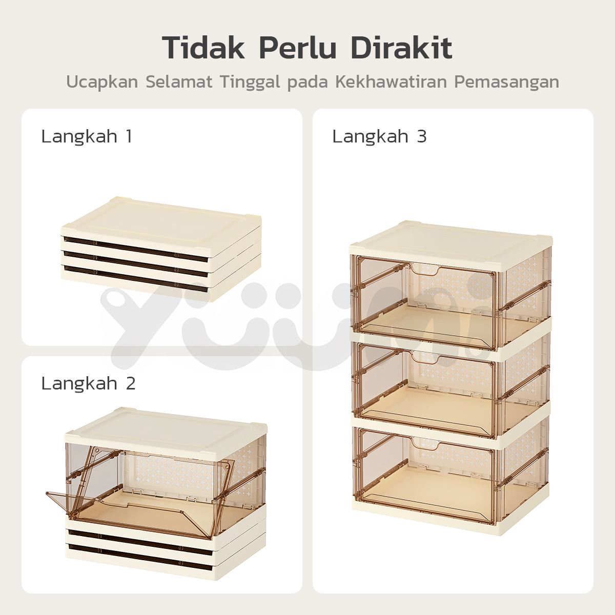 Jual Yuumi Kotak Sepatu Susun Tertutup Acrylic Bernapas - Rak Sepatu ...