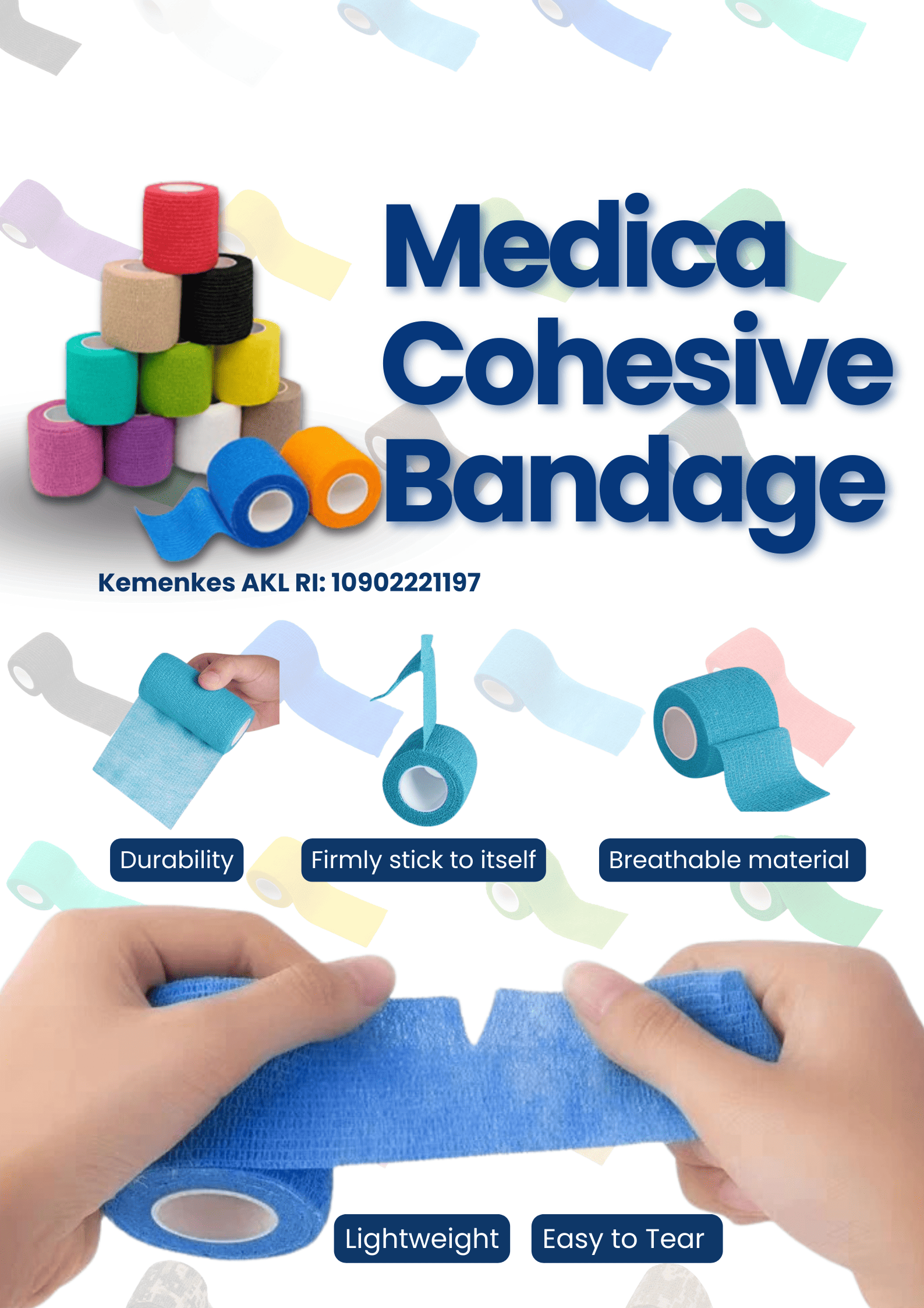 Jual MEDICA - Perban Elastis Cohesive Bandages 5cm x 4,5M (5cmx4,5meter ...
