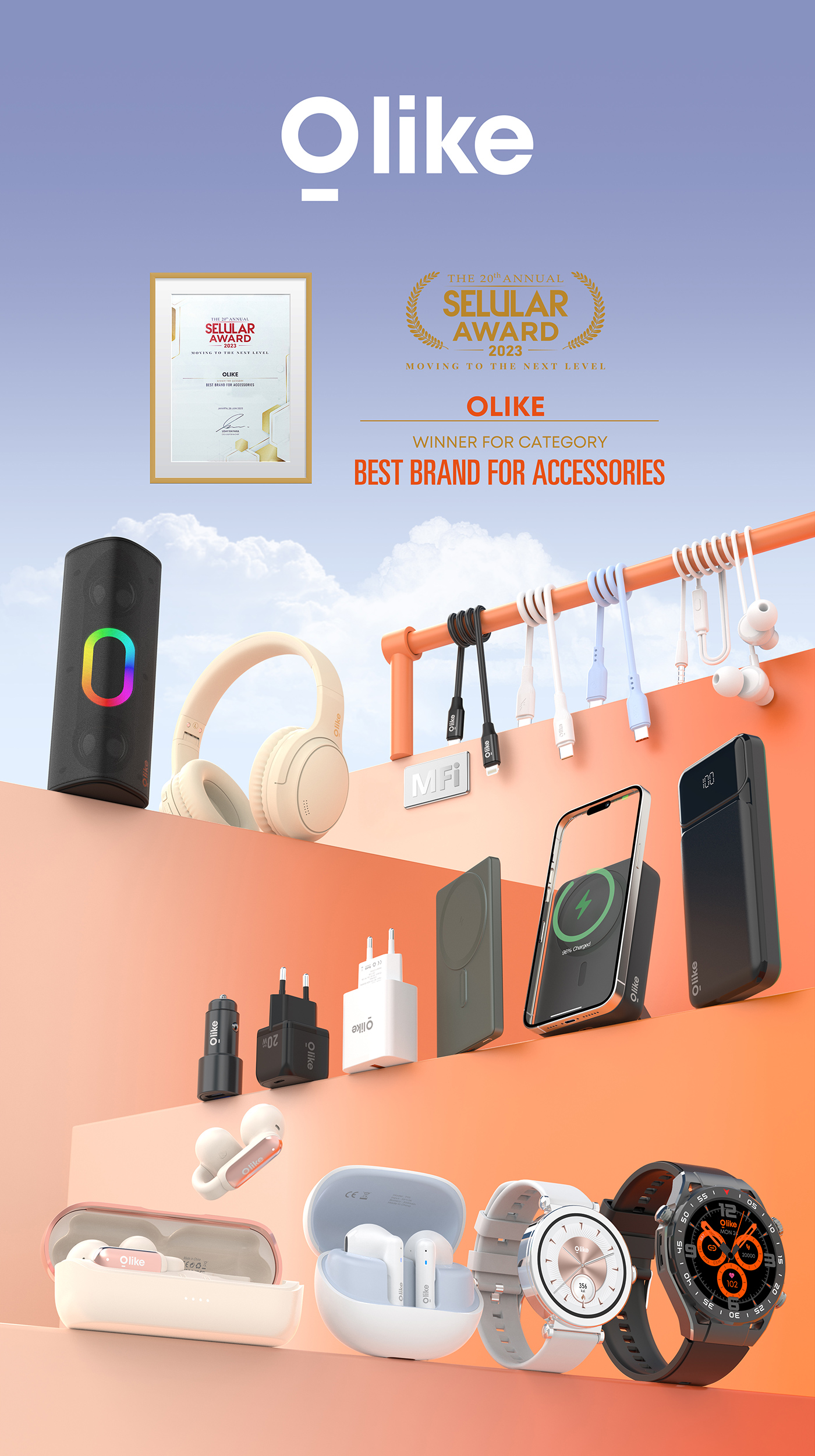 Jual OLIKE Desktop Fan PF7 4000 mAh 100 Gears (Mode Kecepatan) | Kipas ...