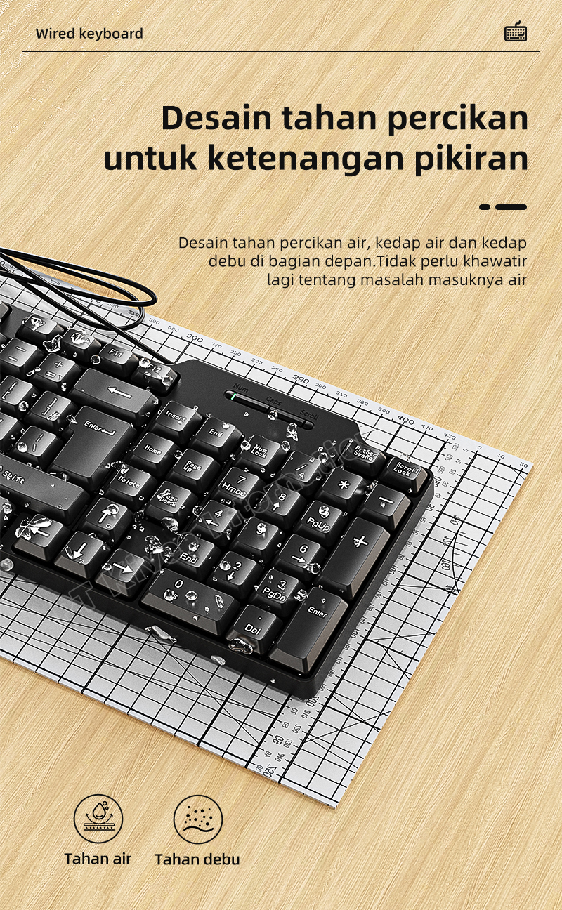 Jual OLYPS Keyboard Kabel USB 102 Keys Office Wired Keyboard Bass ...