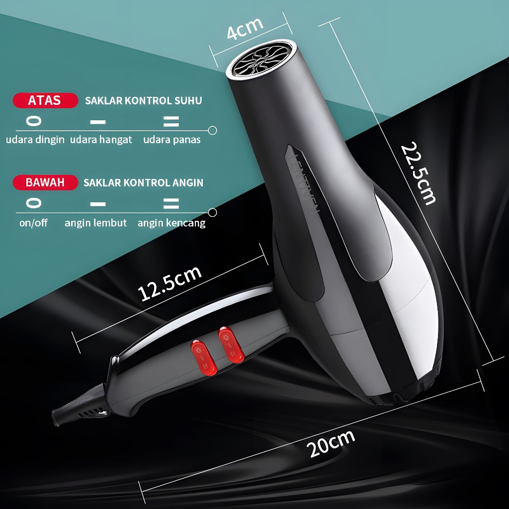 Jual PUNING LENTIVEN Hair Dryer Pengering Rambut Daya tinggi 3 Tingkat ...