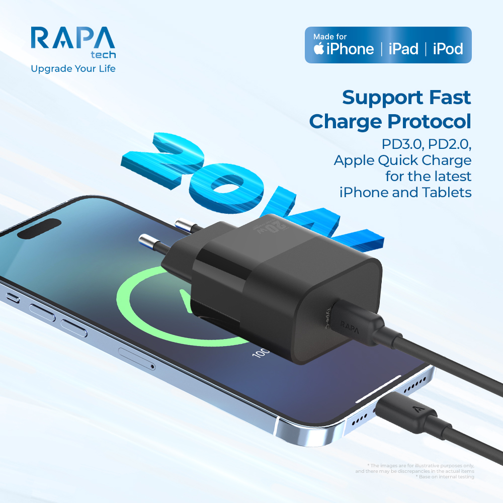 Jual RAPAtech Power II Charger MFi for iP 11 12 13 14 15 16 17 Fast ...