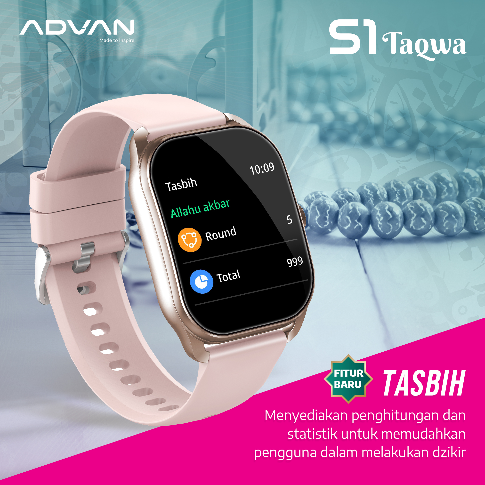 Jual ADVAN Smartwatch S1 Taqwa – Fitur Islami IPS 2.01” Ai Voice ...
