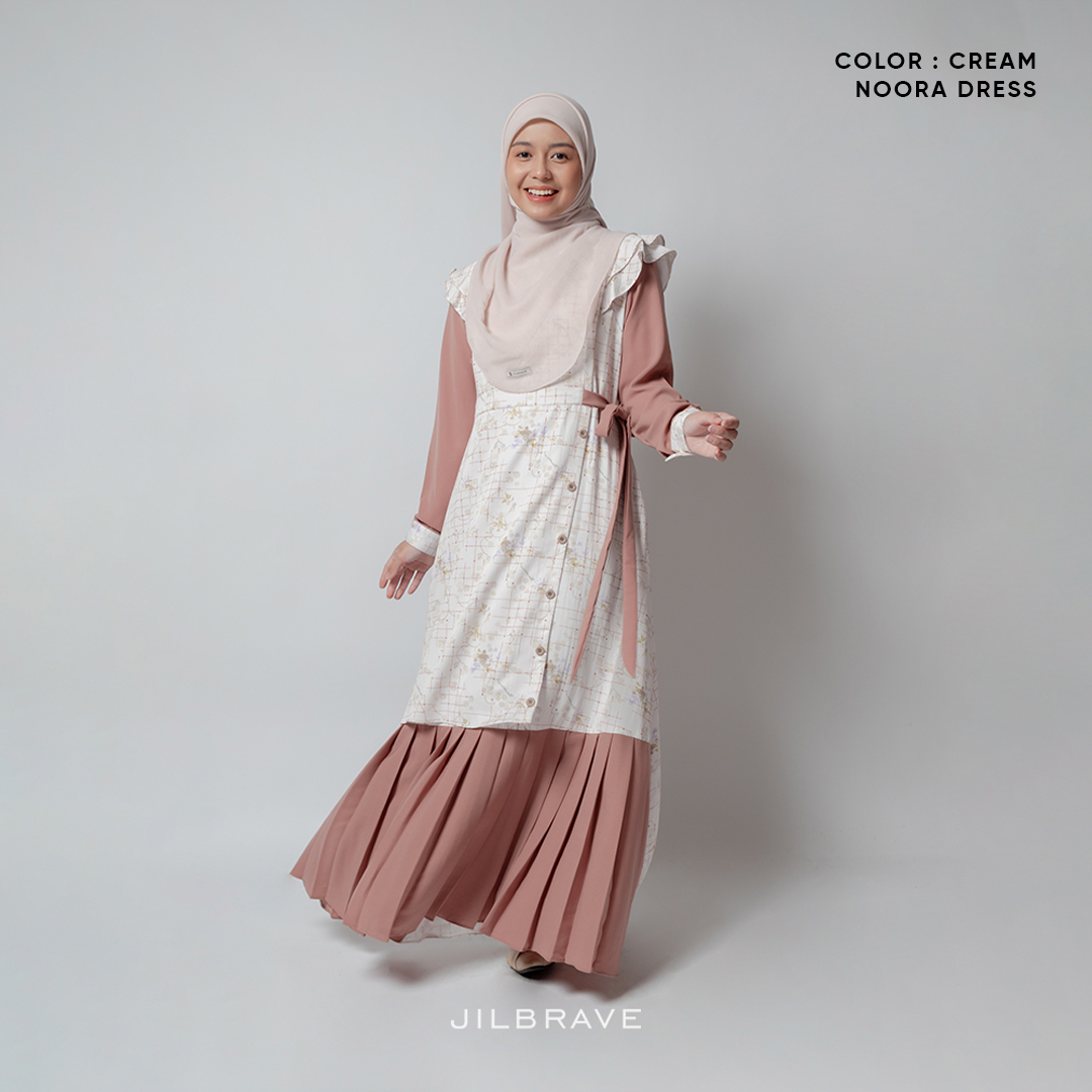 Jual JILBRAVE Noora Dress Gamis Best Seller Kondangan Simple Elegant Look Feminine Casual Raya ...
