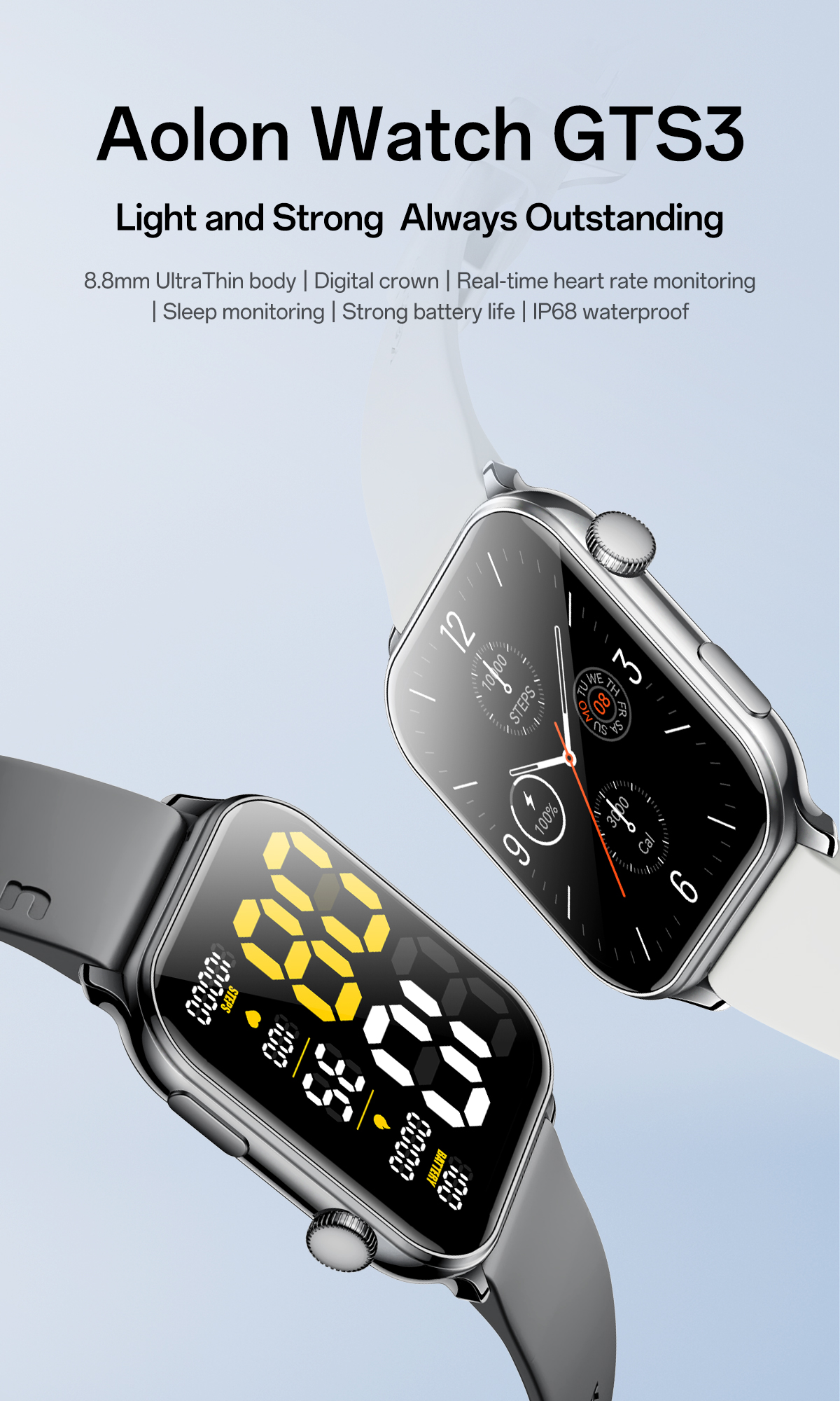 Jual 【Garansi 1 Tahun】Aolon GTS 3 Jam Smartwatch Ultra-thin 40mm 2.5D ...