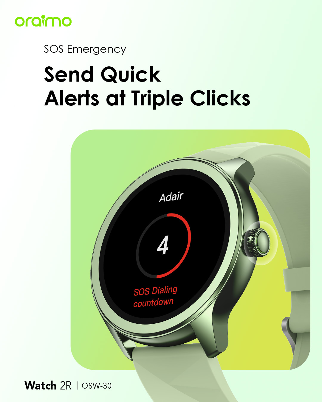 Jual (NEW LAUNCHING) oraimo Smartwatch Jam Tangan Watch 2R OSW-30 Hijau Olive Green 1.39 ...