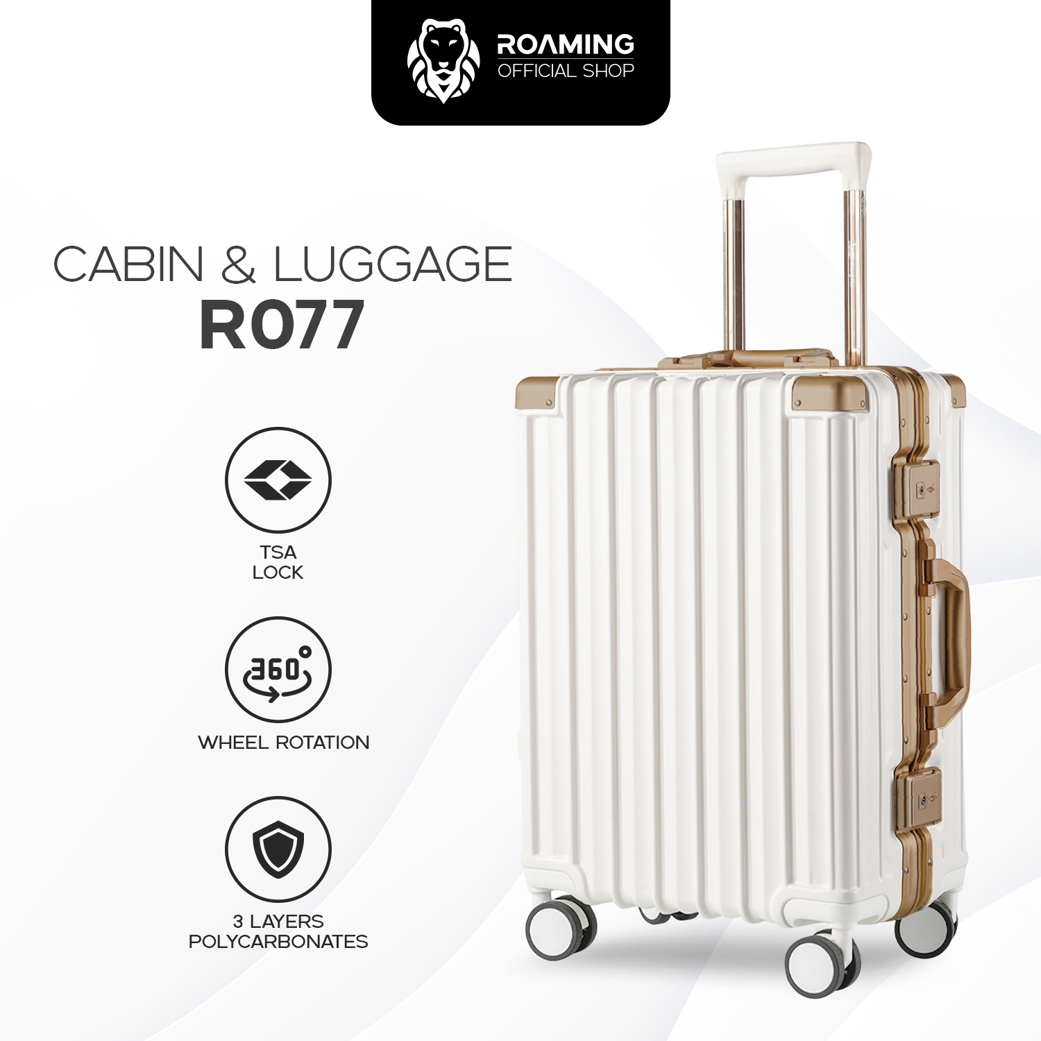 Jual Roaming Koper Kabin & Bagasi List Dark Titanium Size 20-28 Inch ...