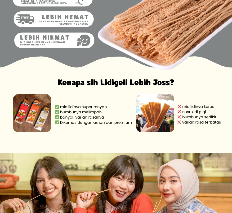 Jual Lidi Geli - Mie Lidi Rasa Original 90gr | Shopee Indonesia