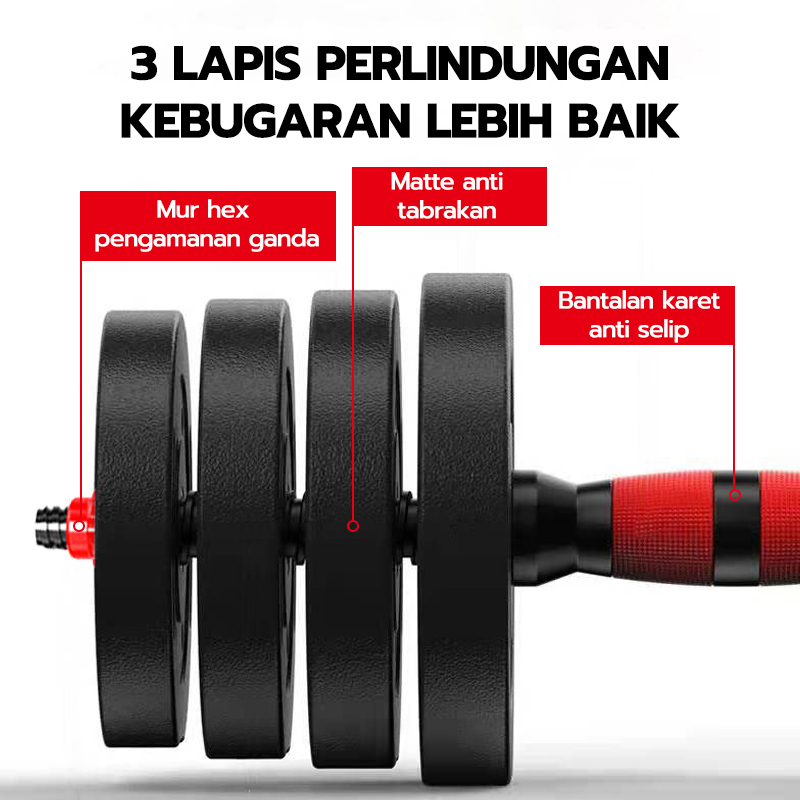 Jual KUCADI/ Dumbell Set/10kg Dumbel kebugaran /PVC Alat Olahraga Beban Angkat Besi/barbel set ...