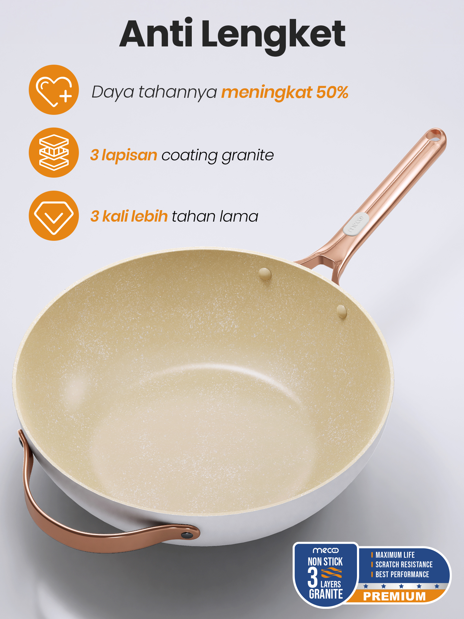 Jual Mecoo Most Aesthetic Premium Non-stick Cookware Set 7 PCS Granit ...