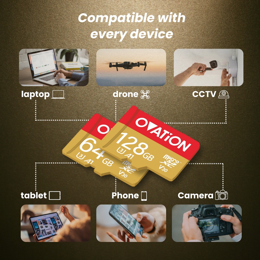 Jual OVATION Micro SD 64GB / 128GB Memory Card Extreme Microsd U1 U3 A1 ...