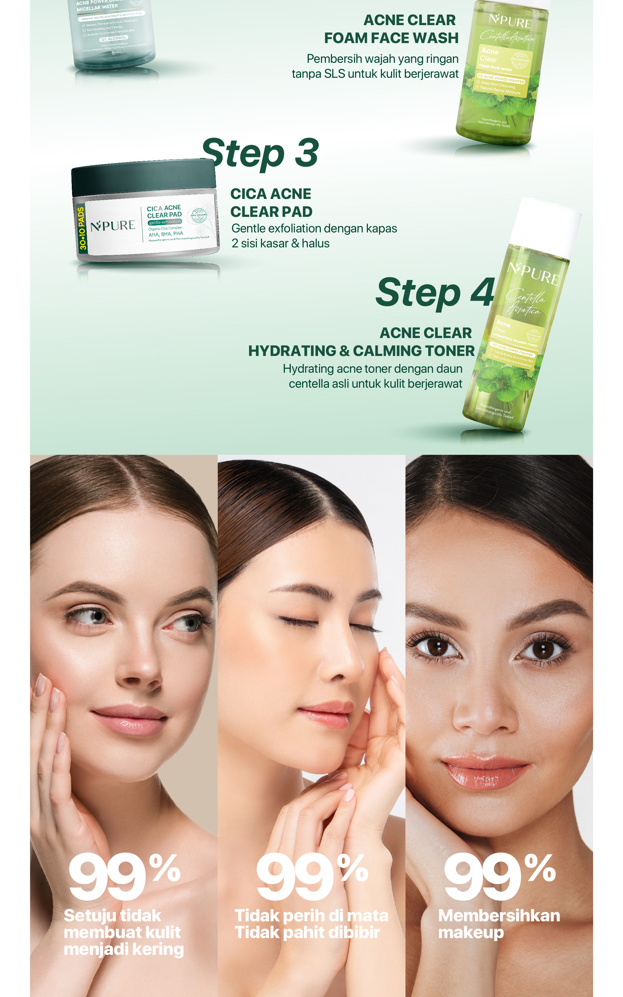 Jual NPURE Acne Power Clear Micellar Water 100ml / Micellar No Alcohol ...