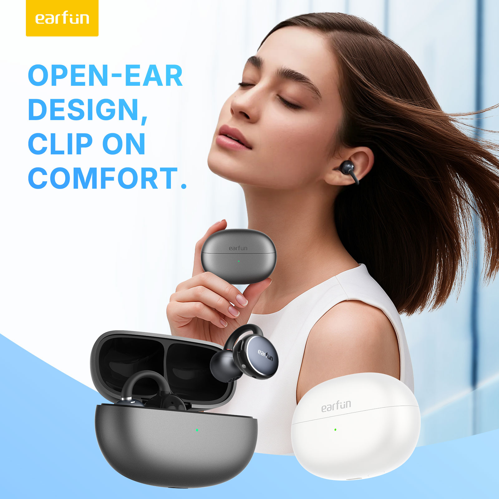 Jual EarFun Clip - Open Ear Stylish Earbuds with Bt 6.0, LDAC, and 3D ...