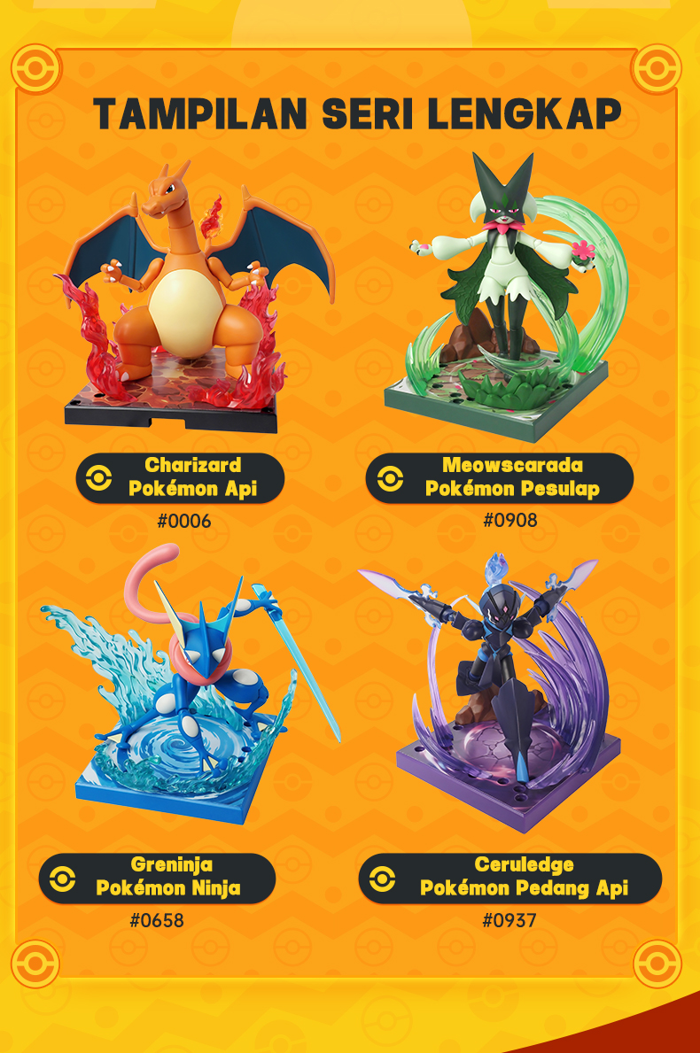 Jual BLOKEES Figures Pokémon Charizard Meowscarada Greninja Celuledge ...
