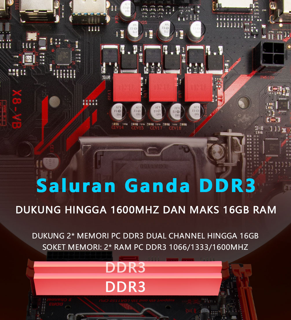 Jual AISURIX Motherboard Colorful H81M-K PLUS V23B (LGA1150, H81, DDR3 ...