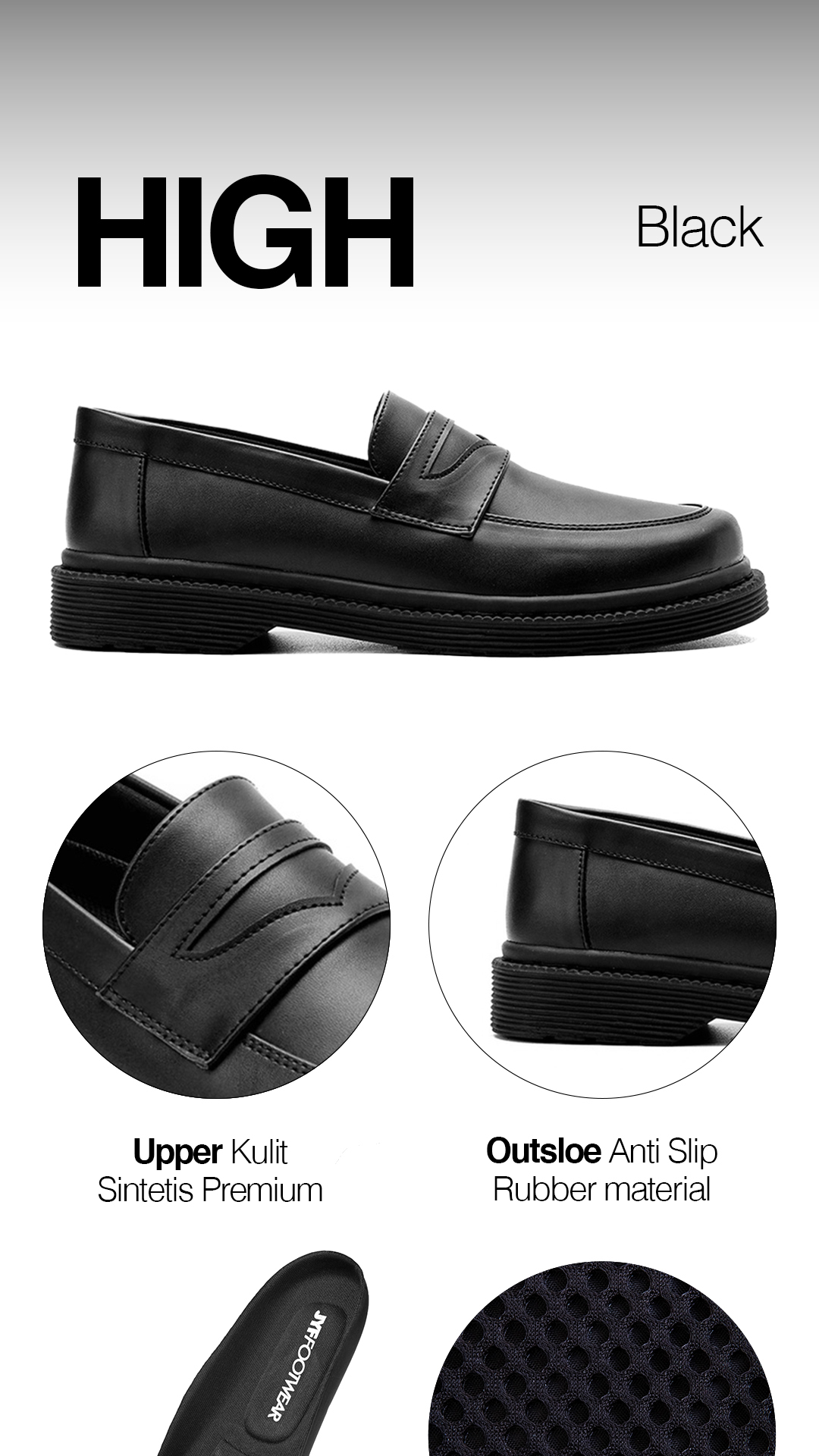 Jual JYF - Sepatu Pantofel Pria Kekinian - High Black | Shopee Indonesia