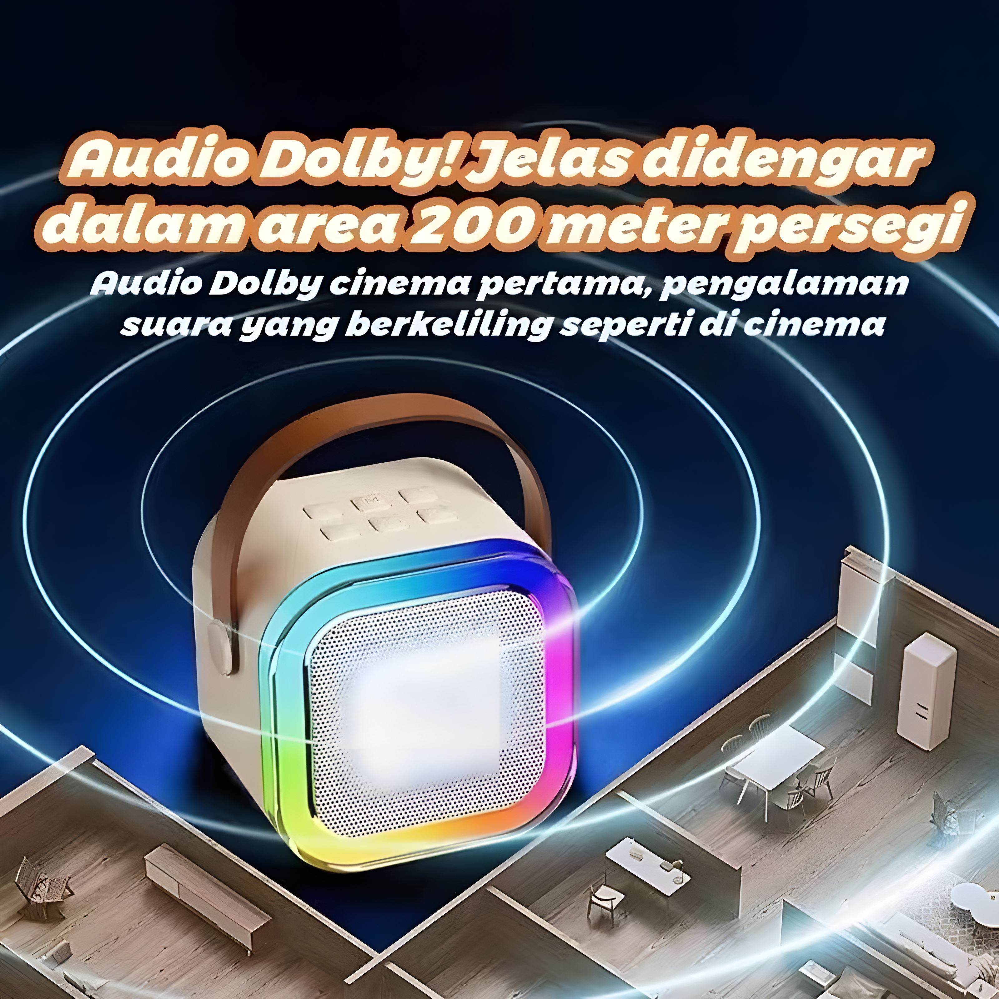 Jual WANKEI LENTIVEN Bluetooth Mini Speaker Karaoke Set 2 Mic Full Bass ...