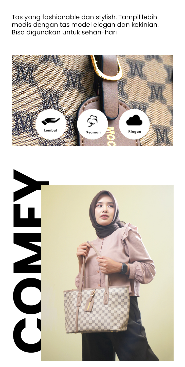 Jual 【Victoria Bag】MOCO Fashion Tas Totebag Besar Wanita Kuliah Kantoran Resleting Muat Laptop ...