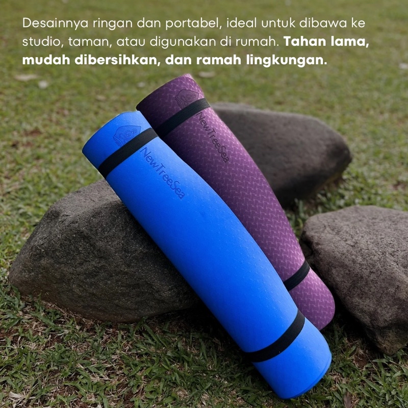 Jual NewTreeSea Yoga Sport Mat Matras Olahraga 6mm Anti Slip Matras ...