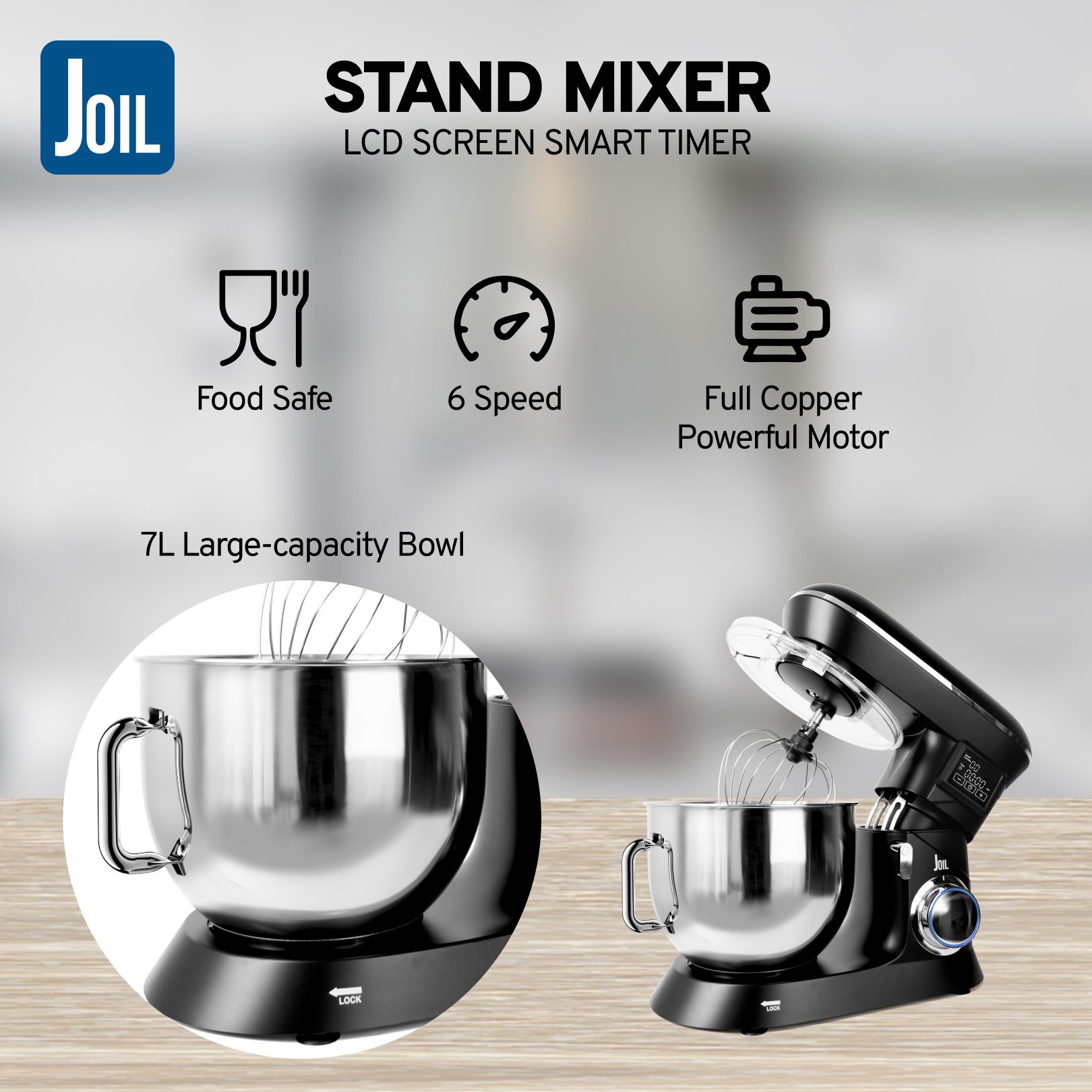 Jual Joil Stand Mixer 7L with Timer Off Mangkuk Stainless M7 | Shopee ...