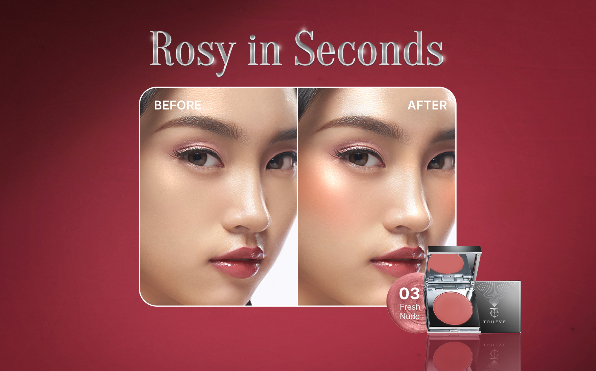 Jual TRUEVE Rosy Melted Cream Blush - Cream to Powder Blush Merona ...