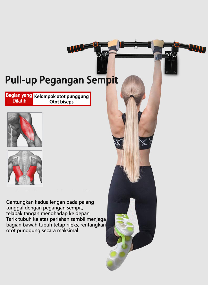 Jual Alat Pull-Up Multifungsi untuk Dalam Ruangan, Dipasang di Dinding ...
