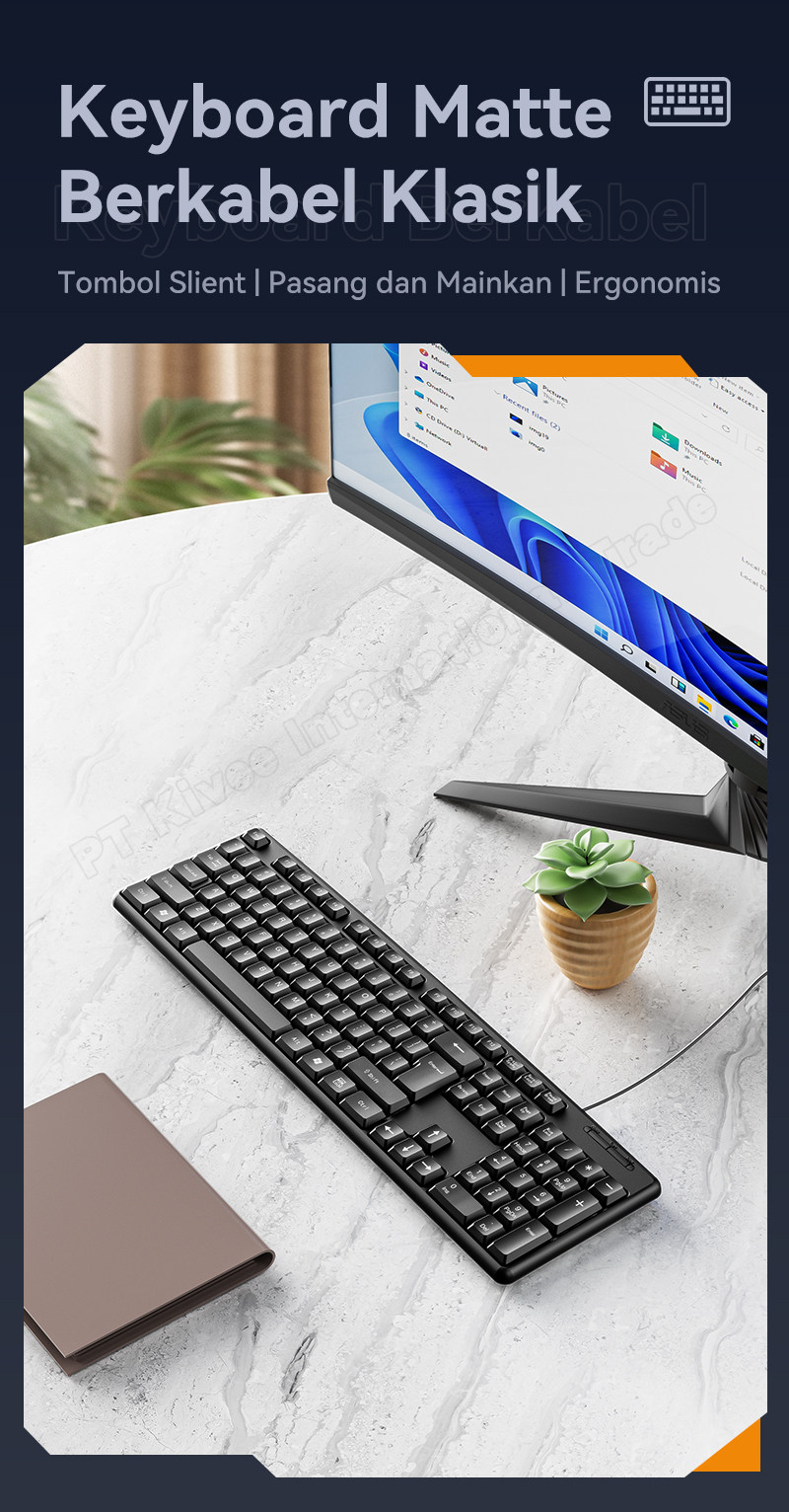Jual OLYPS Keyboard Kabel USB 104 Keys Full Size Office Wired Keyboard ...