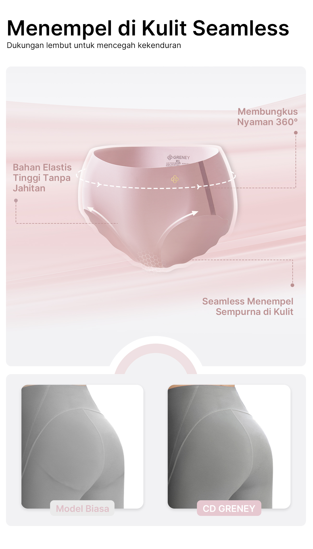 Jual GRENEY-Bra Set Bra Seamless Mulus Menopang Tali bahu huruf ...