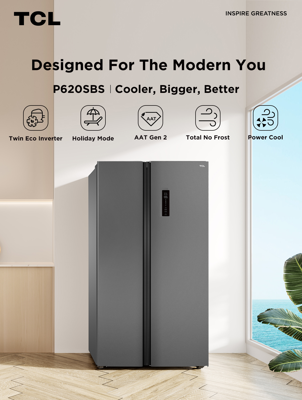 Jual TCL Kulkas 2 Pintu Side by Side - Kapasitas 520L - Holiday Mode ...