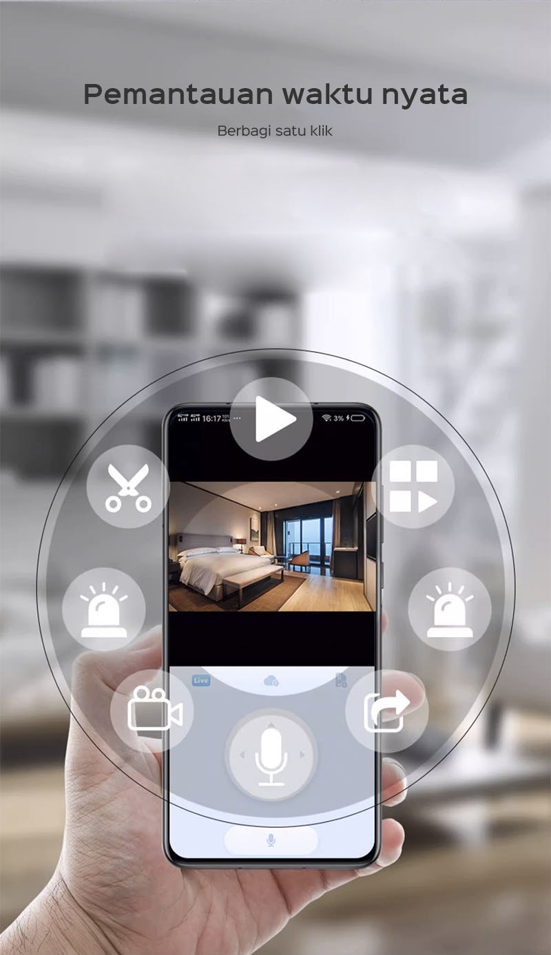 Jual HAN RIVER 360° CCTV Camera Smart Pendeteksi Manusia Lensa Call 2 ...