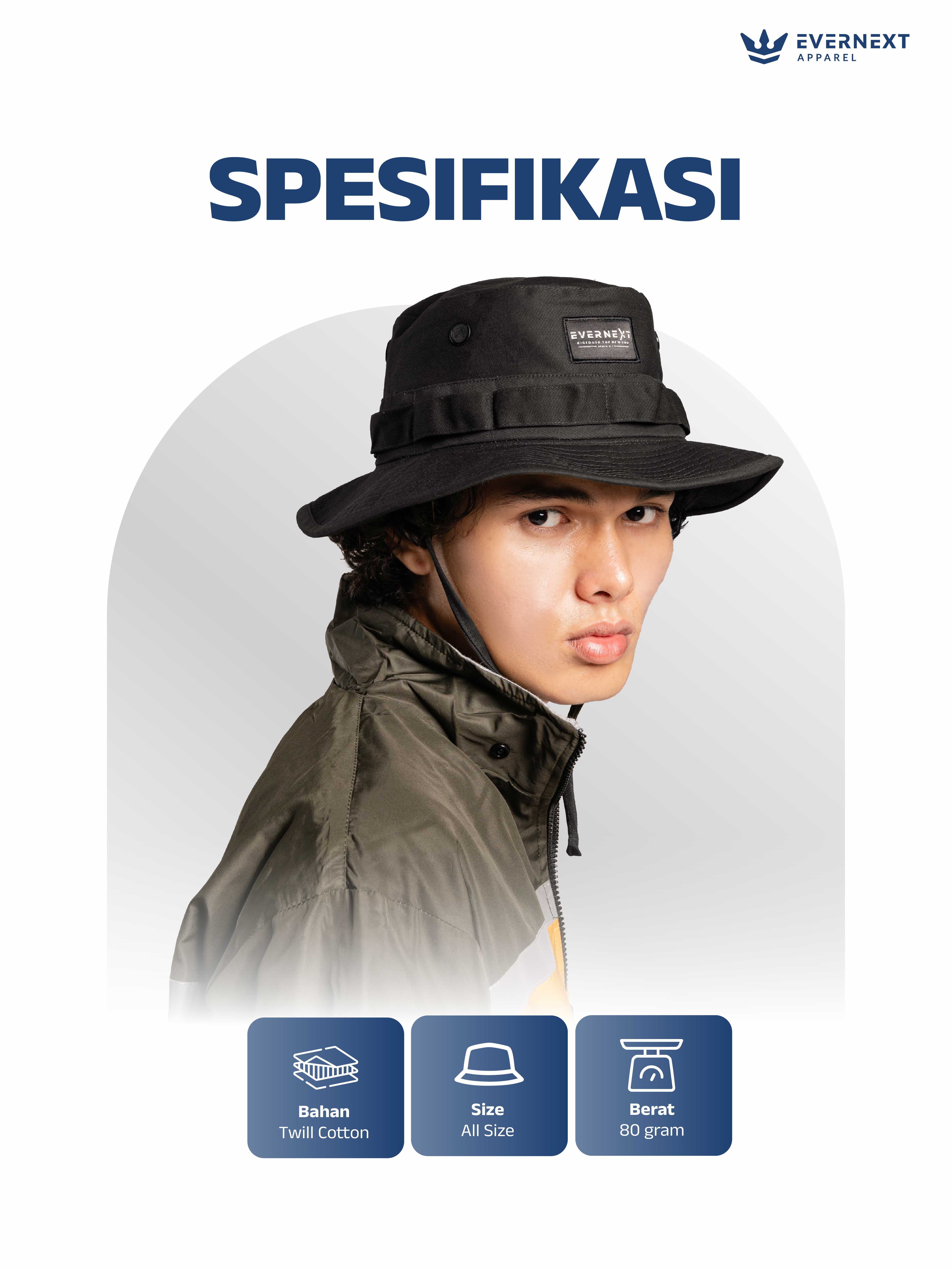 Jual Evernext -Topi Bucket Hat Pria Topi Rimba Topi Travelling Outdoor ...