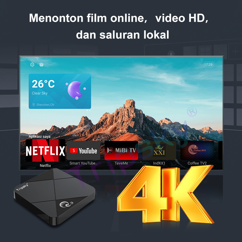 Jual Tripsky Android Tv Box MiniQ3 Ram 2gb Rom 16gb Android 9 os 4K HD ...