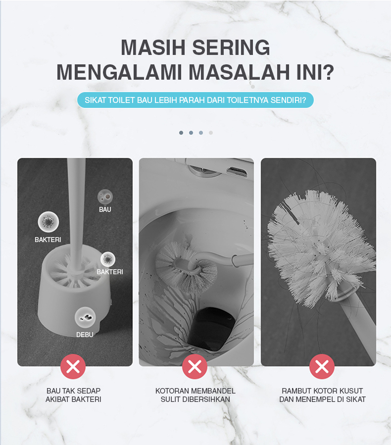 Jual ECOCO Disposable Toilet Brush - Sikat toilet silicon flexible ...