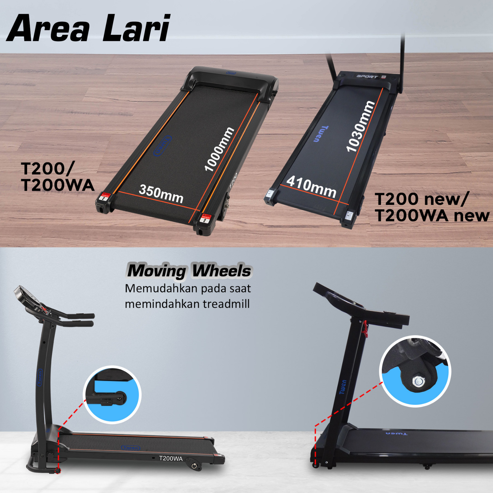 Jual TWEN T200WA new T200 new + M T200WAM Treadmill Listrik Treadmill ...