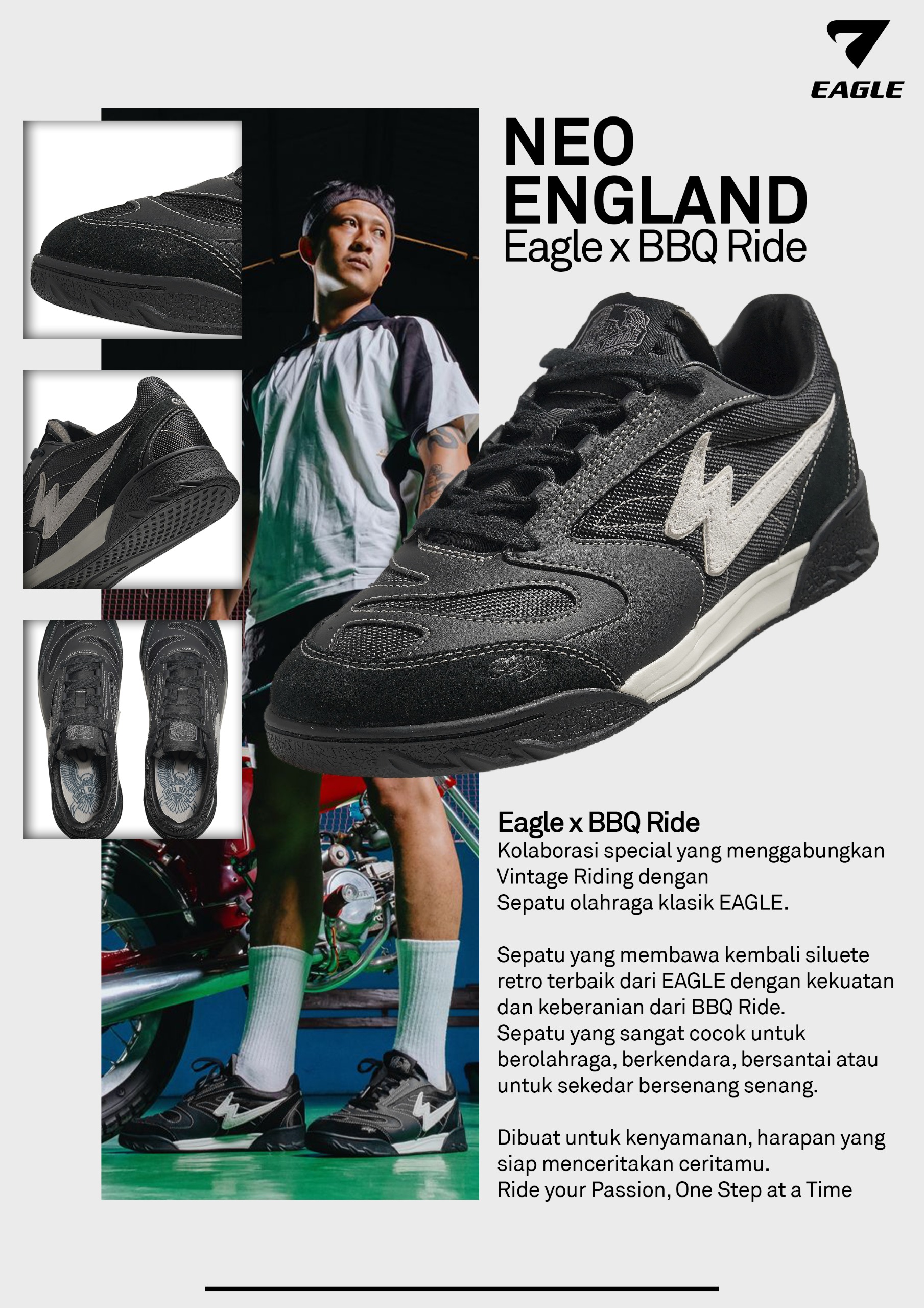 Jual Eagle Sepatu Sneakers Lifestyle Neo England X BBQ Ride - Lifestyle ...
