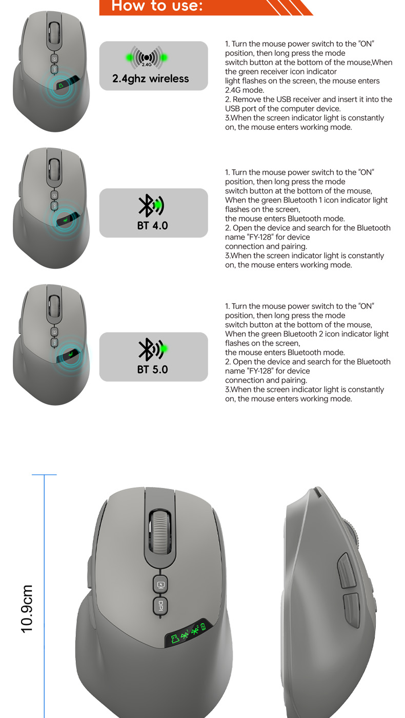 Jual MOFI Mouse Wireless 2.4GHz + Bluetooth Rechargeable Baterai Type-C ...