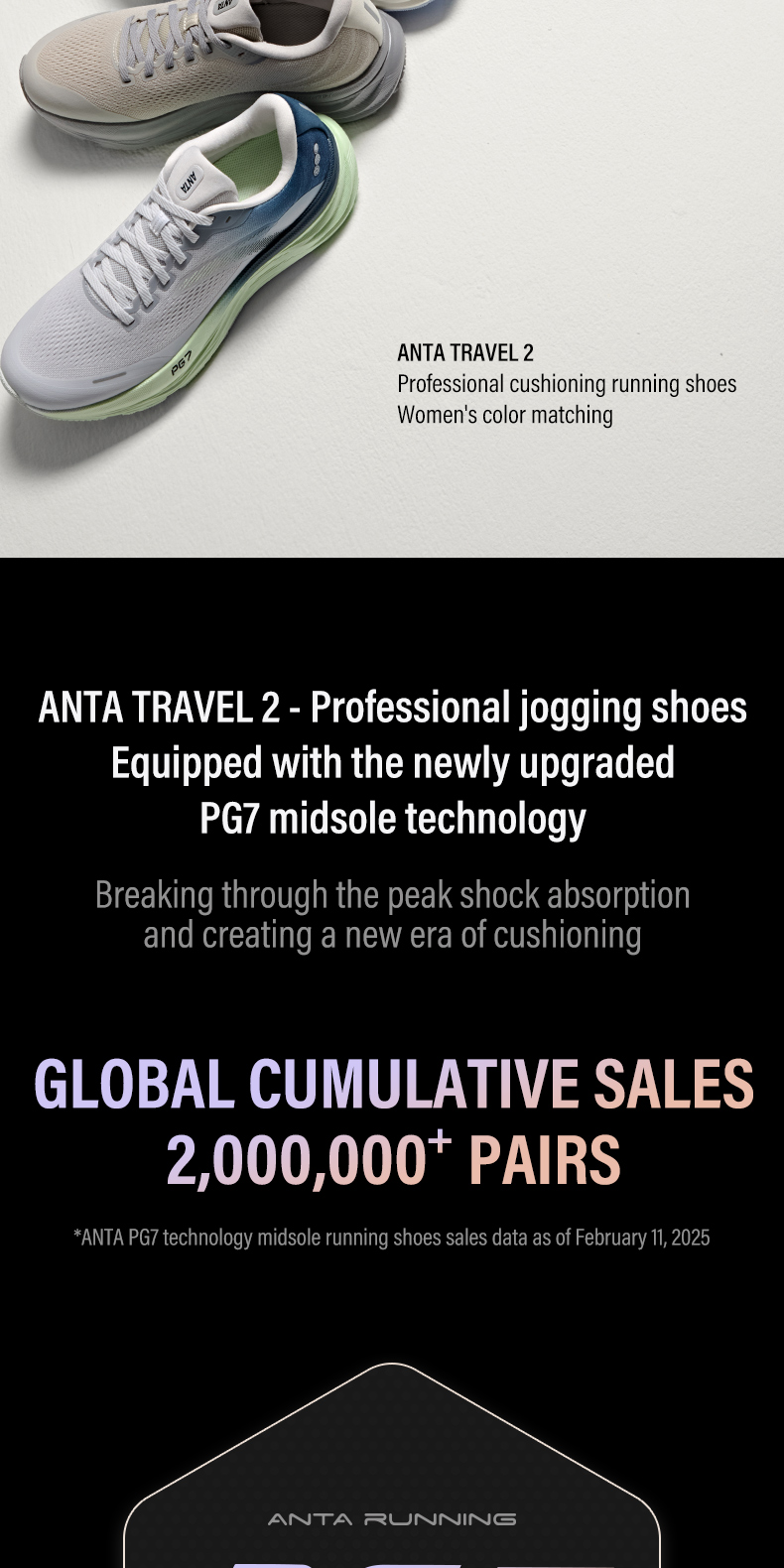 Jual ANTA PG 7 Travel 2 Sepatu Lari Pria Sports Sneakers Men Running Shoes 2E Widefoot 1125B5546 ...