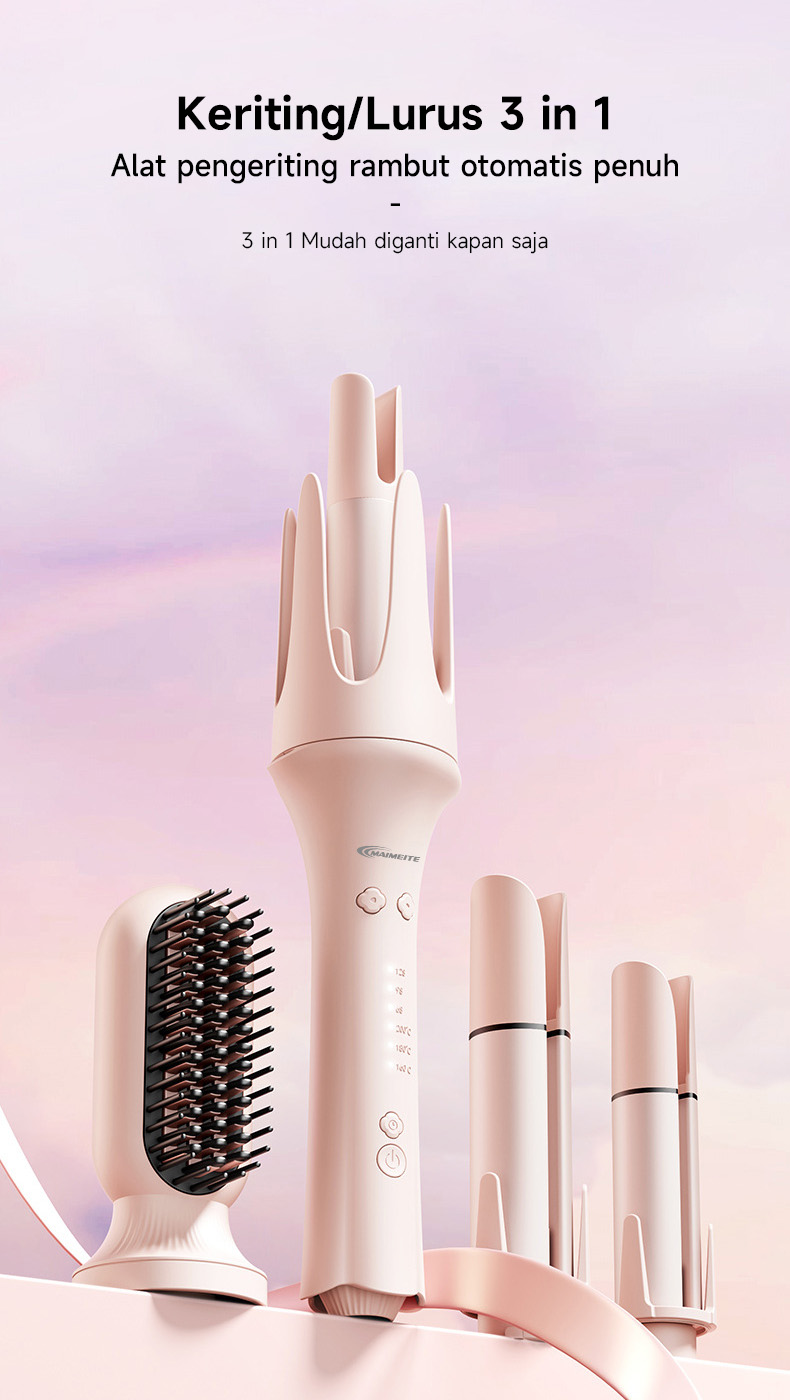 Jual MAIMEITE 3 IN 1 Ceramic Catokan Curly Otomatis Hair Styler Taurus Hair Styler 2.0 25mm 32mm ...