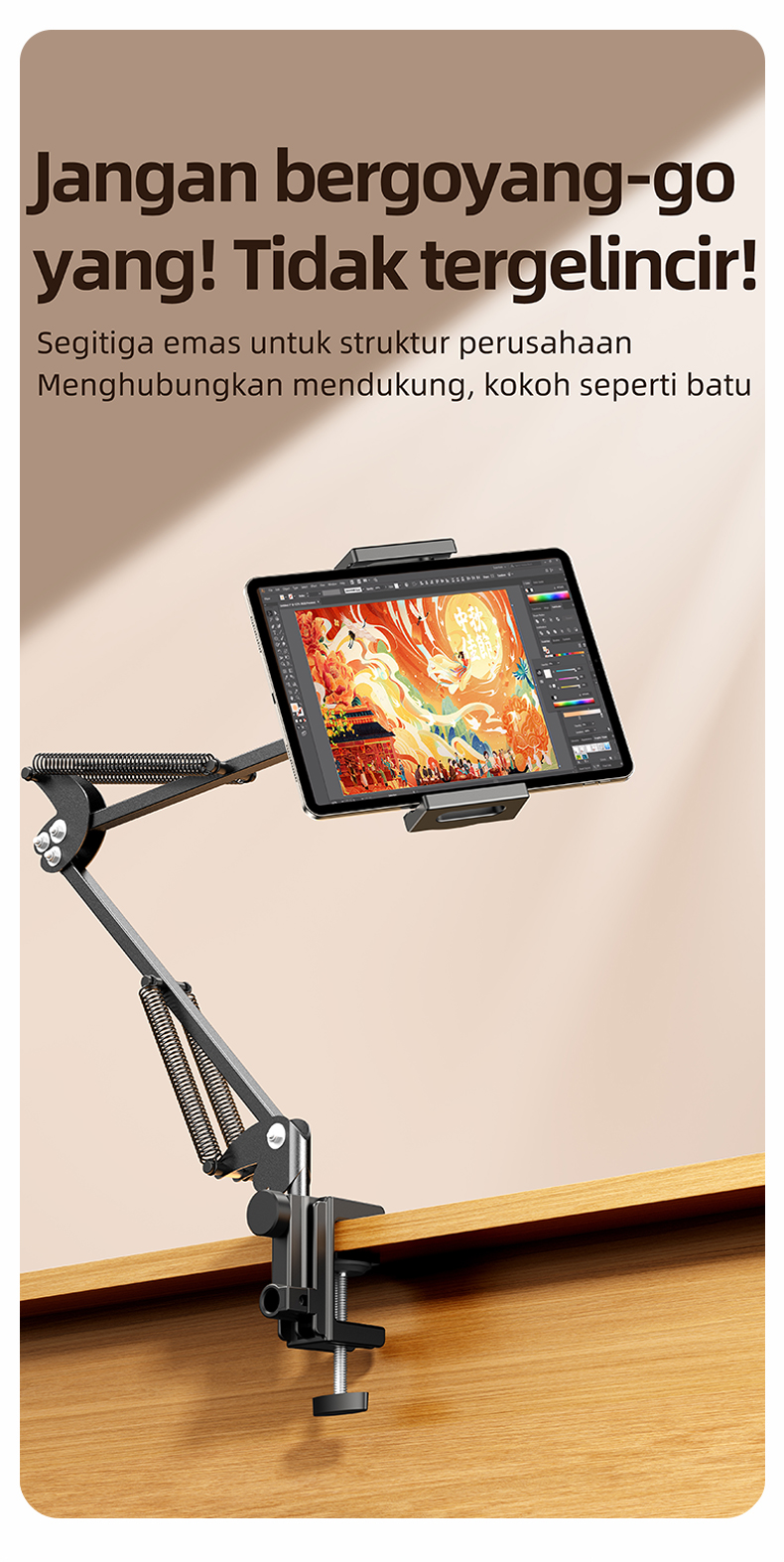 Jual COOBOWE New Holder Tablet Stand Lazypod hp Boom Arm 360 Rotasi ...
