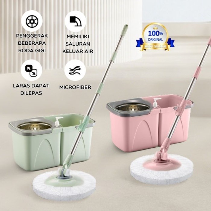 Jual [VOUCHER 30K] BONBOX Alat Pel Lantai 2in1 DAPAT 2 KAIN REFILL Ember Lepas 2 Kain Pel ...