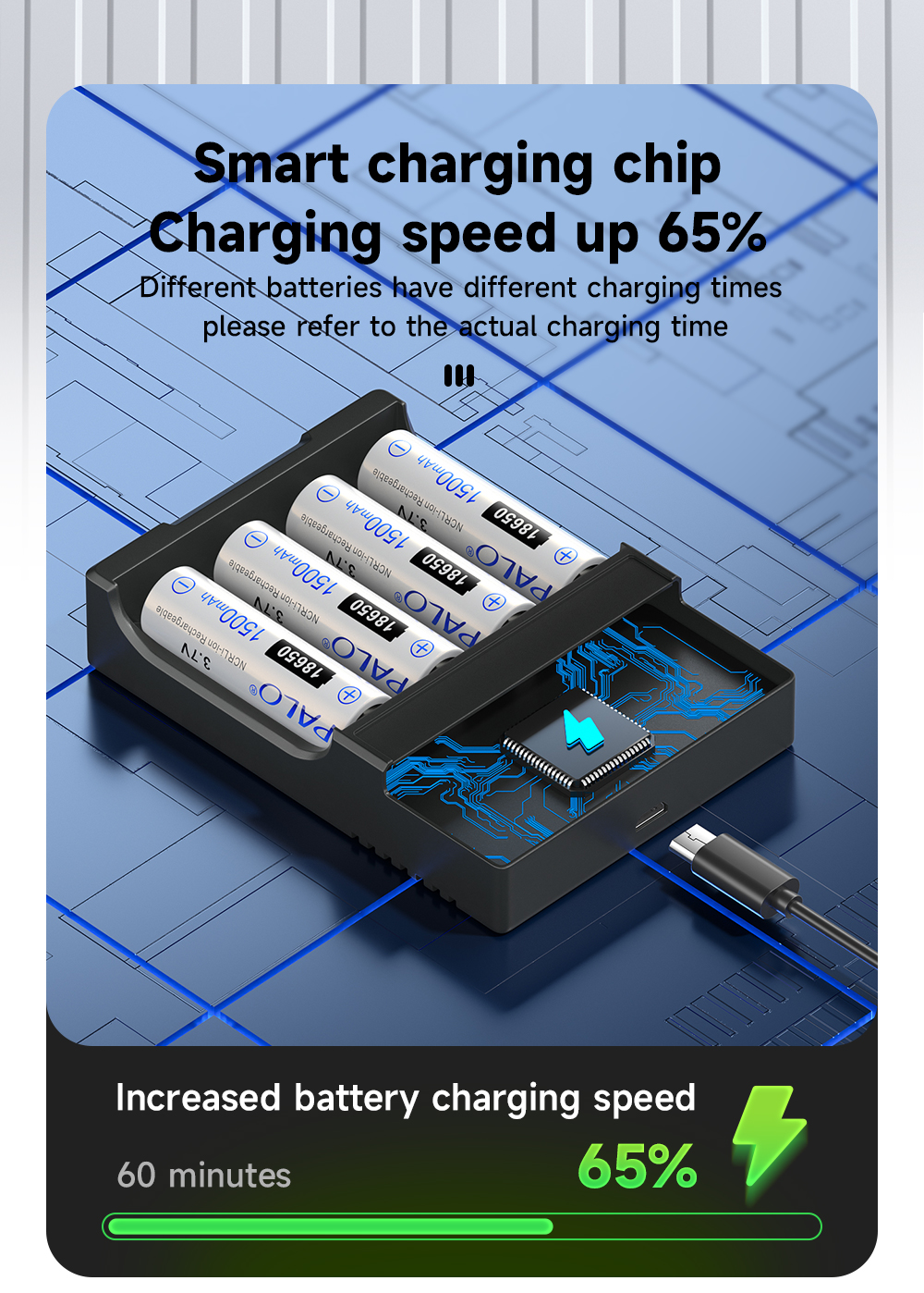 Jual PALO Baterai Cas Universal For 18650 26650 22650 18500 17500 14500 ...