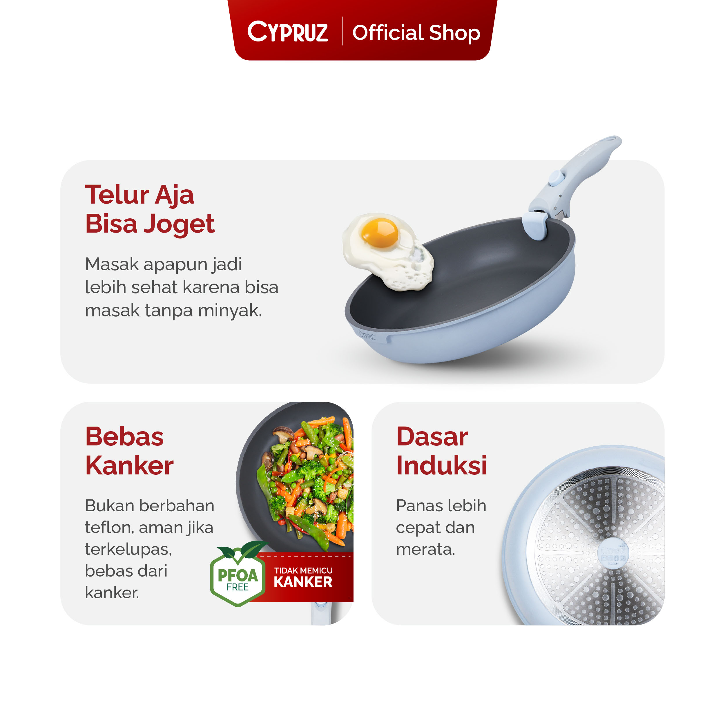 Jual Cypruz Cookware Set Detachable Granite Diecast Wajan Set Premium ...